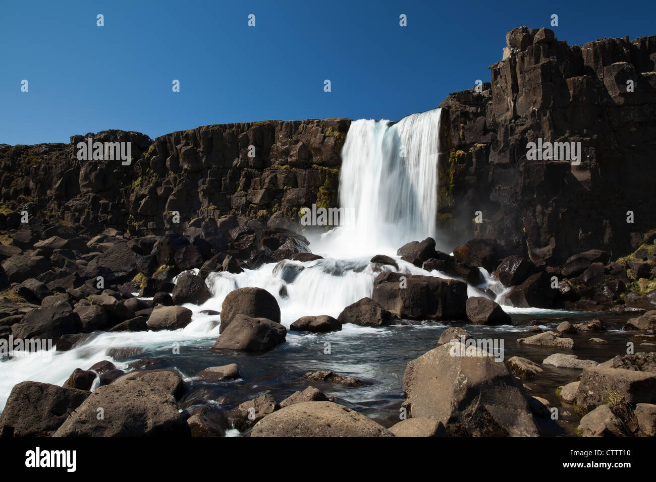 Oxararfoss, Pingvellir, Hengill Volcanic area, Blaskogabyggd, Iceland ...