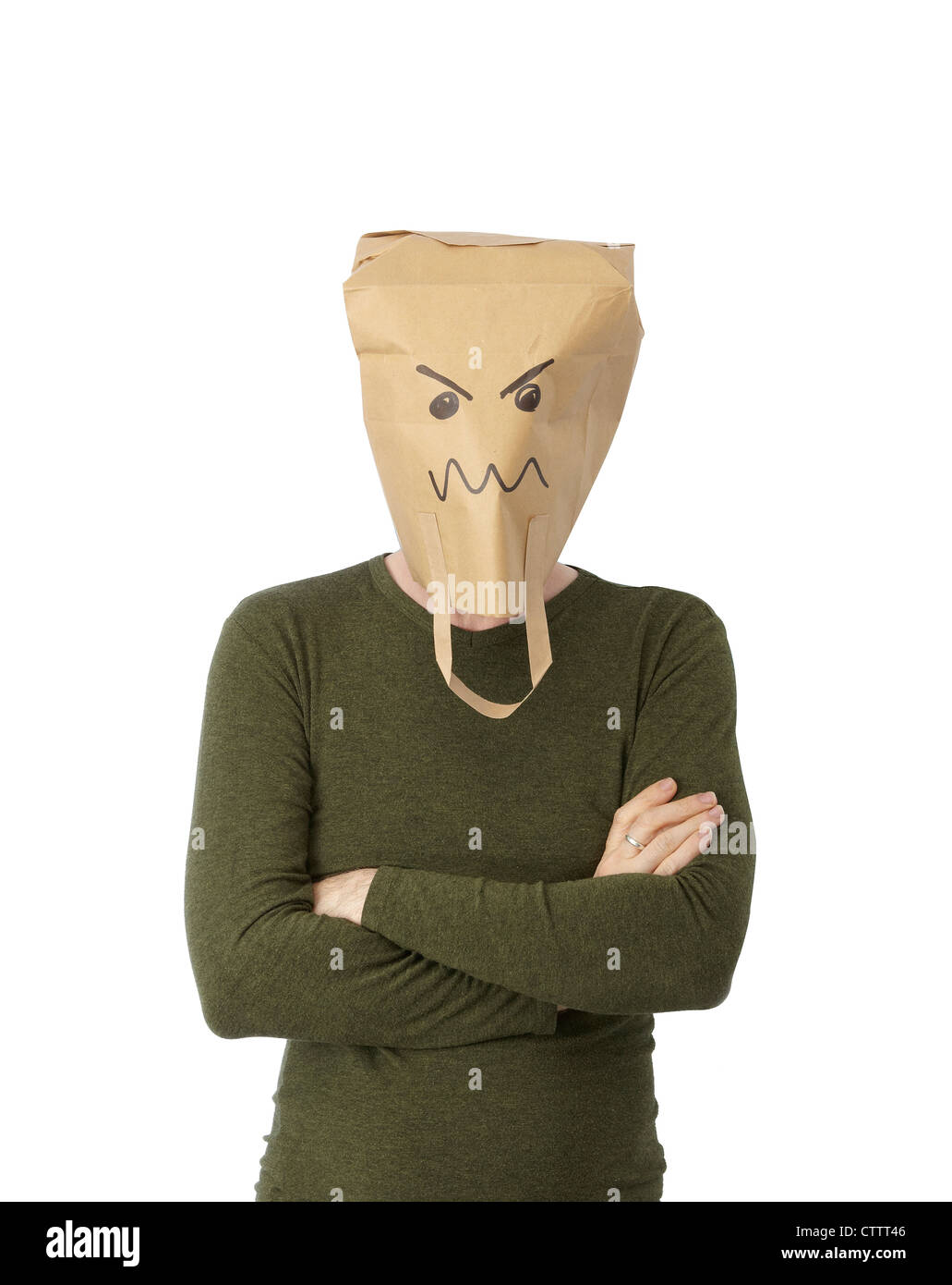 angry bag on head Stock Photo - Alamy