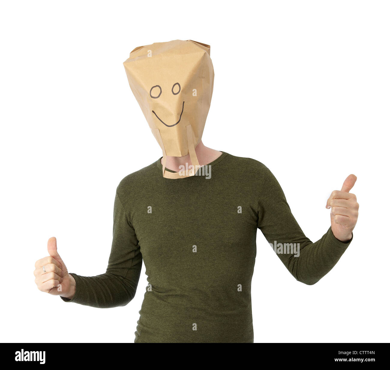 happy bag on head Stock Photo - Alamy