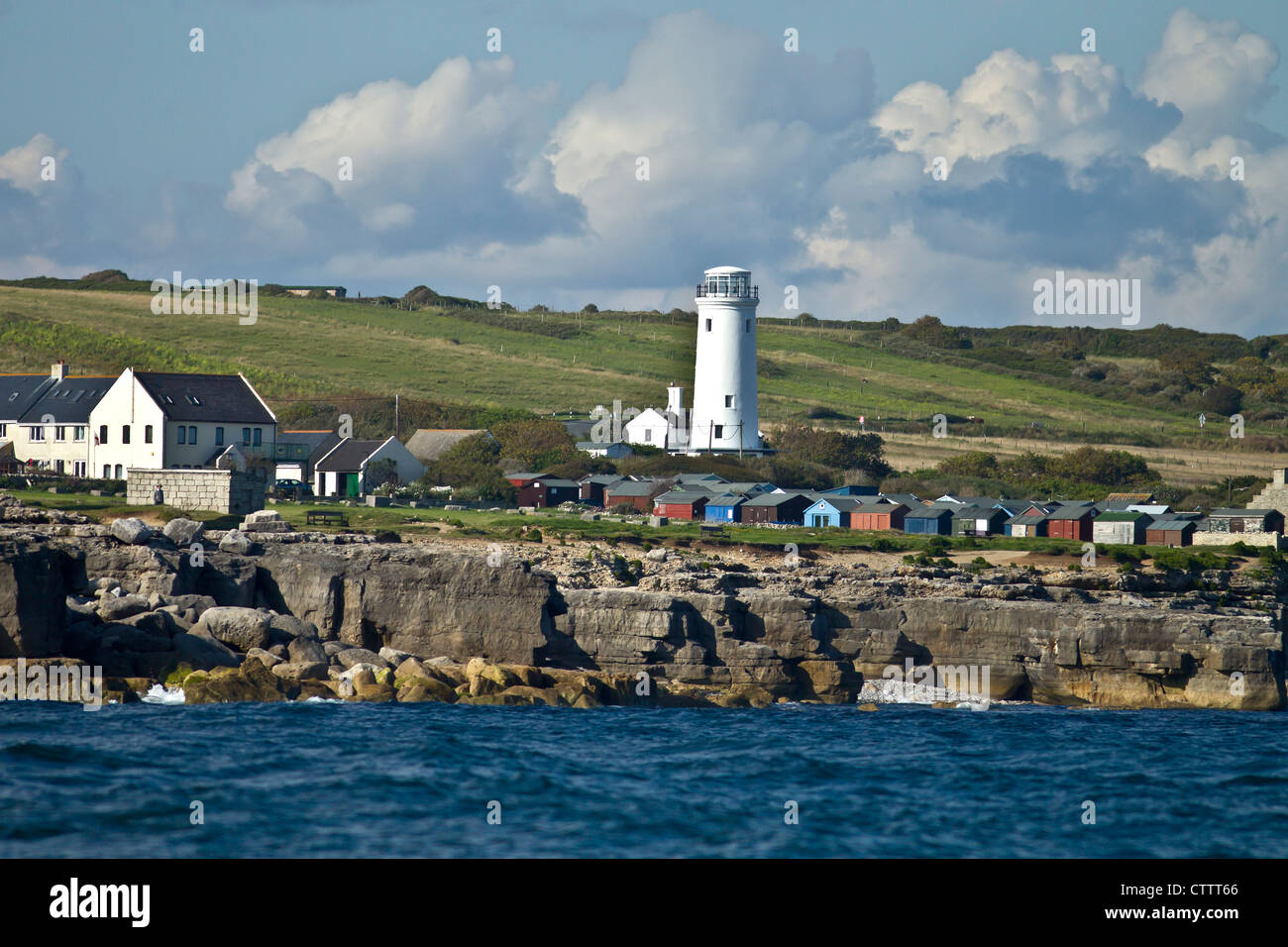 Old Lighthouse on Portland Bill now a Bird Observatory Stock Photo - Alamy