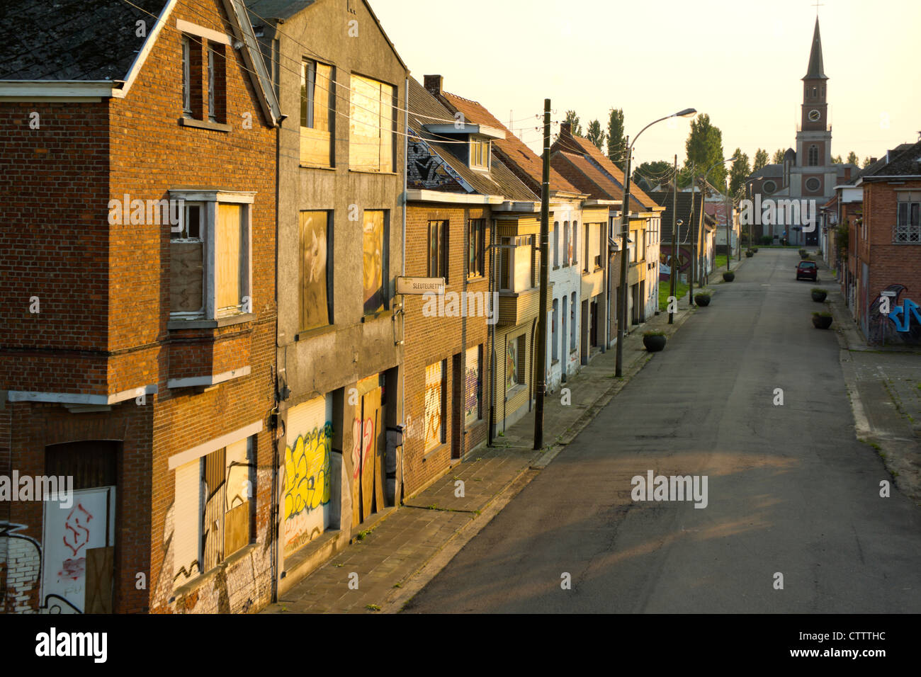 Abandoned village of Doel, located between the harbors (Port of Antwerp ...