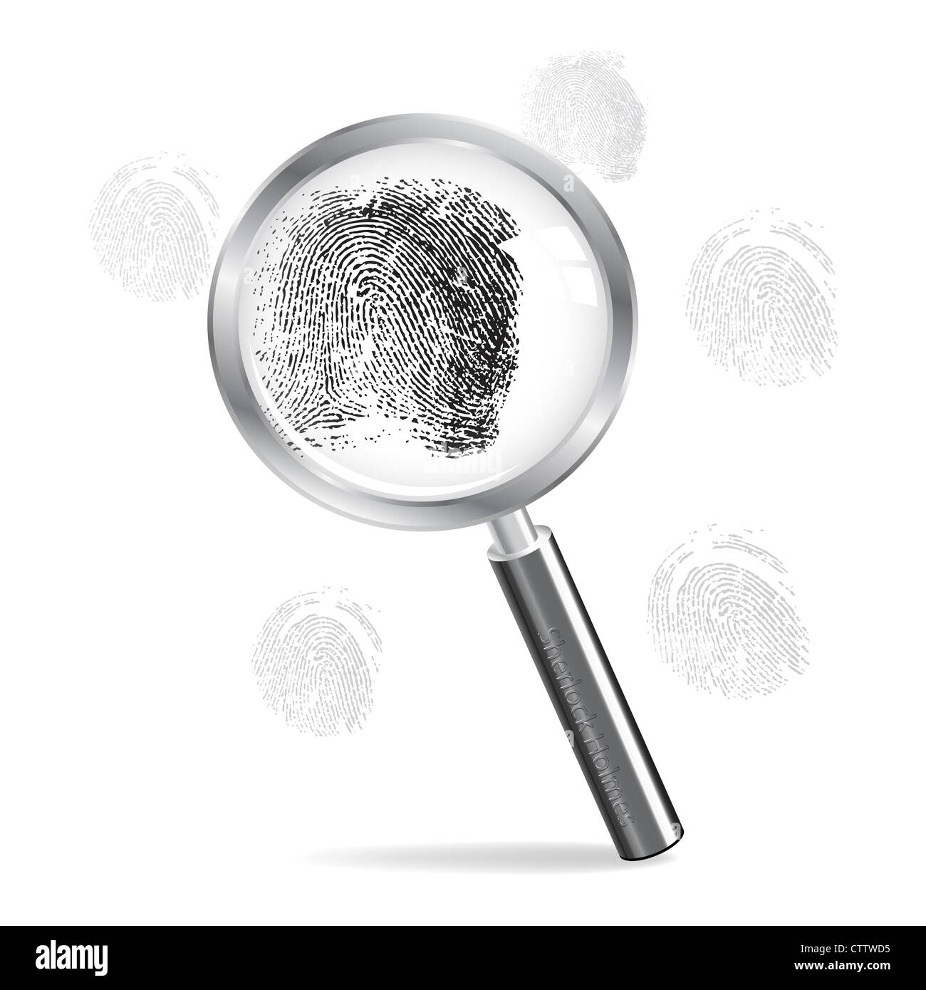 Magnifying glass and fingerprint Stock Photo - Alamy