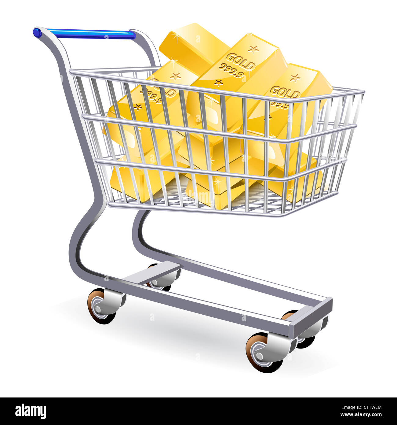 Gold bullion in shopping cart Stock Photo - Alamy