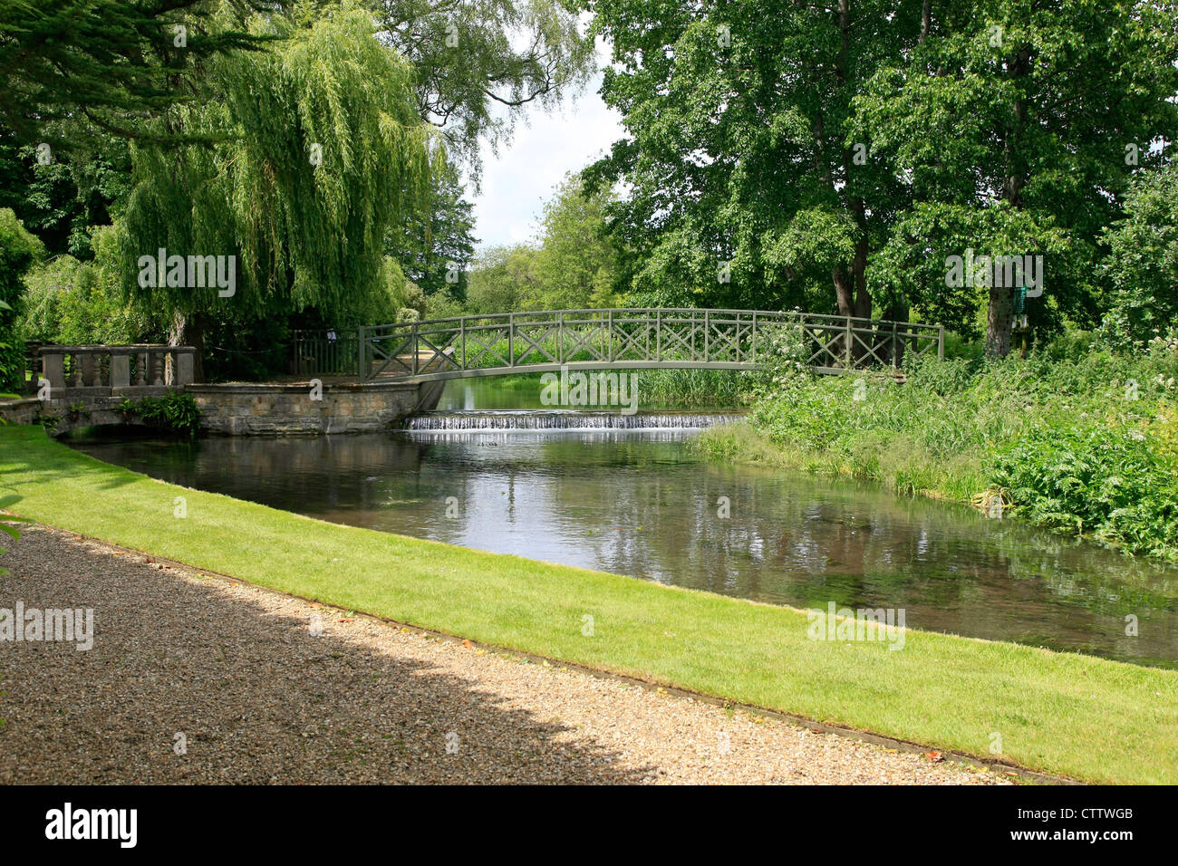 The River Piddle in the grounds of Athelhampton House Dorset Stock ...