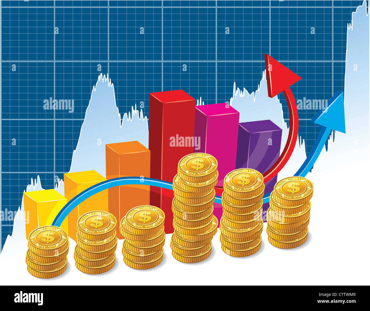 money on a background of the exchange graph Stock Photo - Alamy