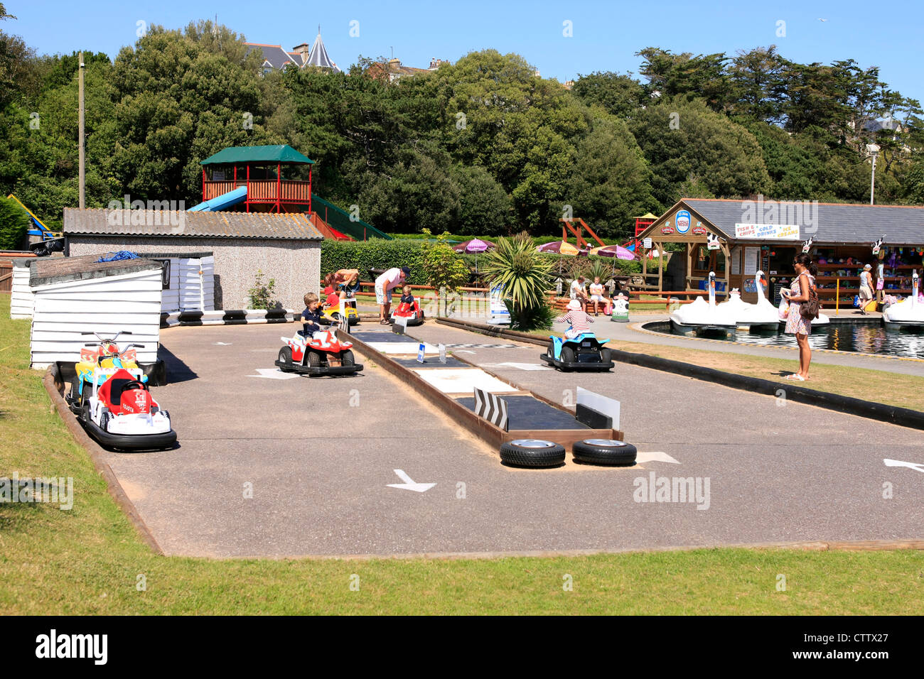 Children's Go-Carting track in Exmouth Devon Stock Photo - Alamy