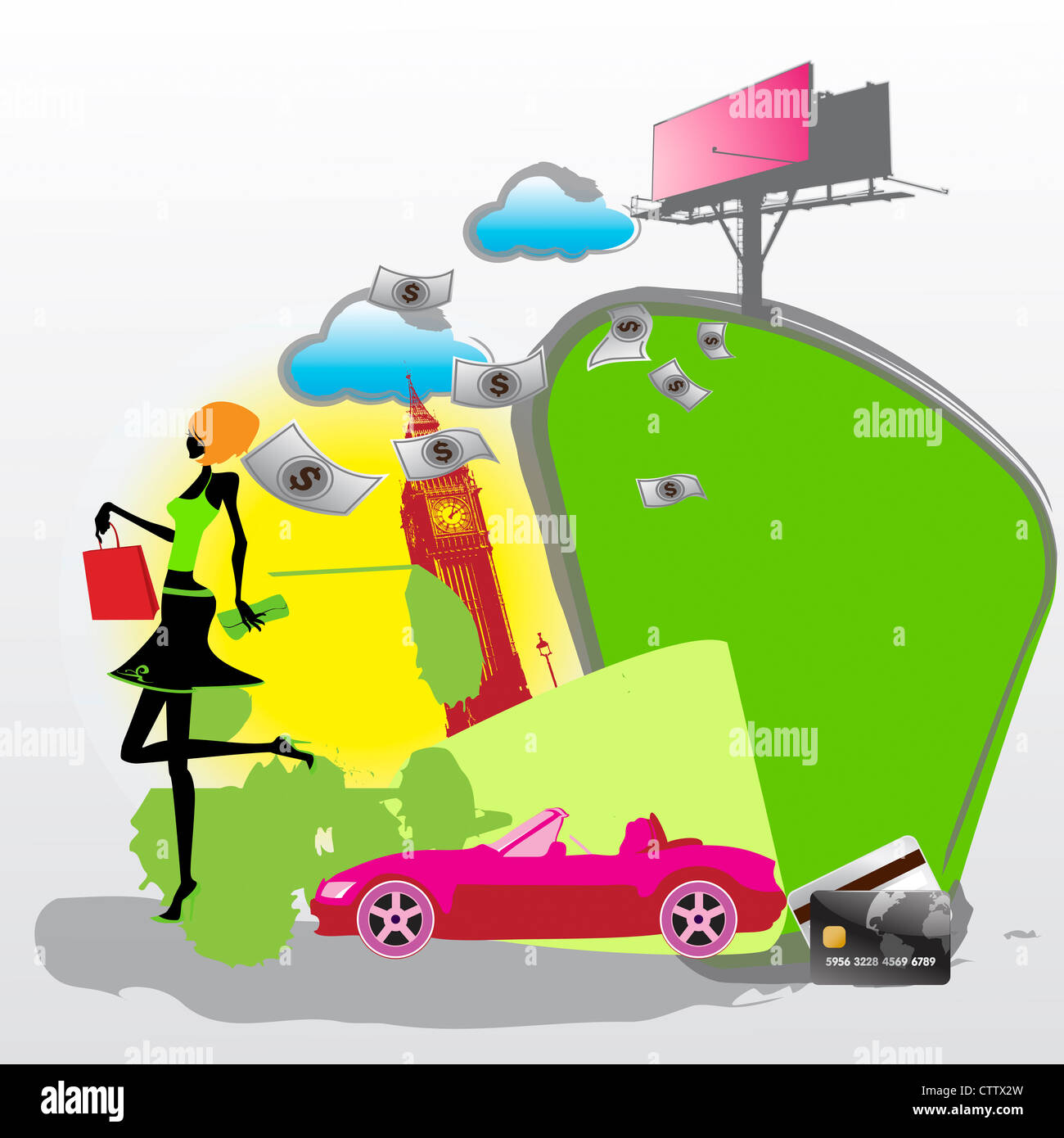 colorful commerce page layout shopping theme Stock Photo - Alamy