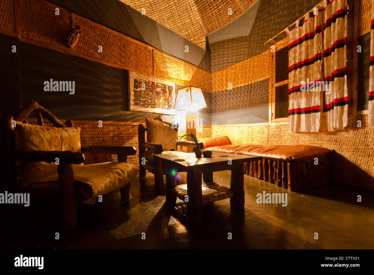 Wooden furniture in a traditional Oromo tribe house Stock Photo - Alamy