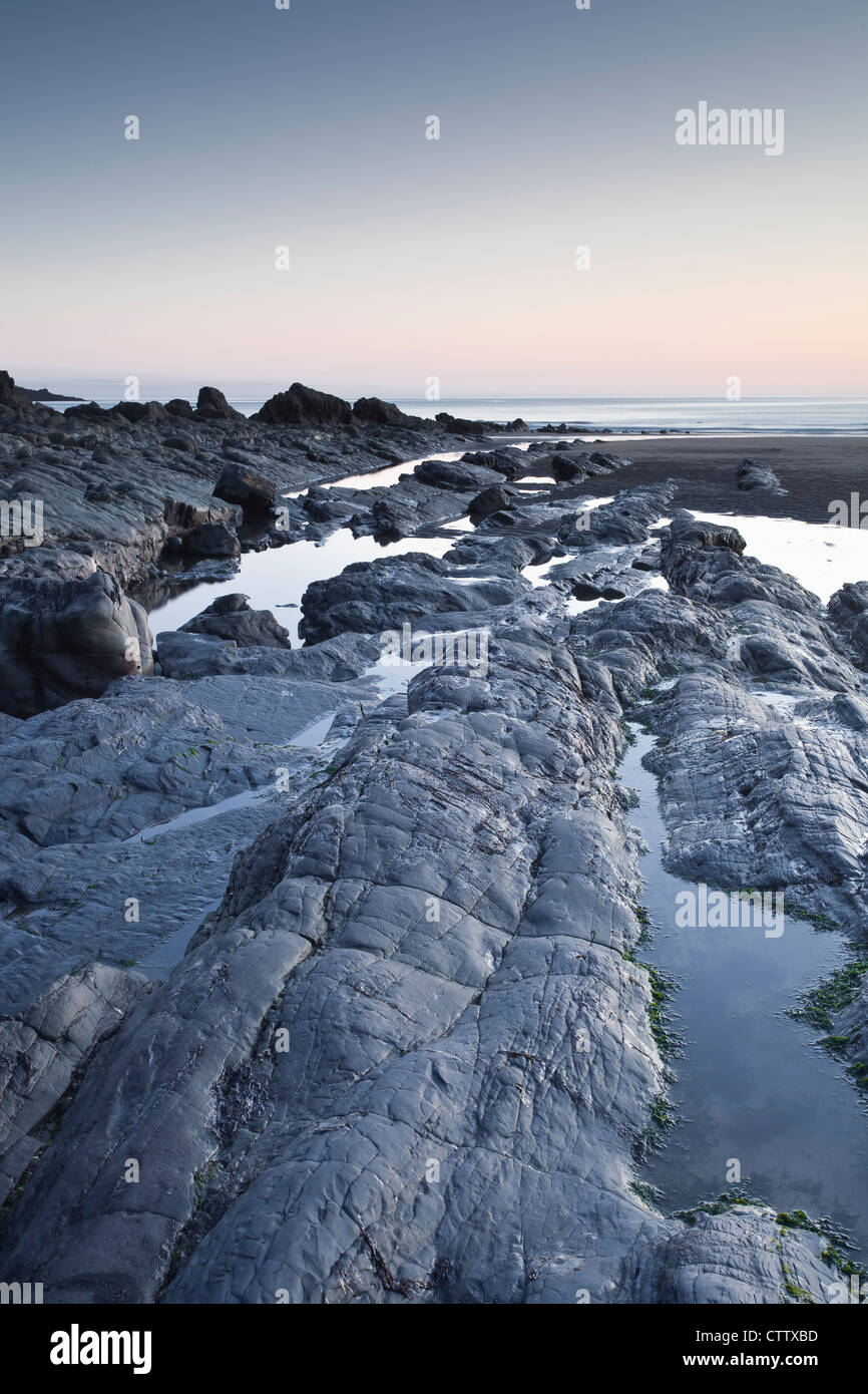 Welcombe Mouth on the North Devon coastline of Great Britain Stock ...