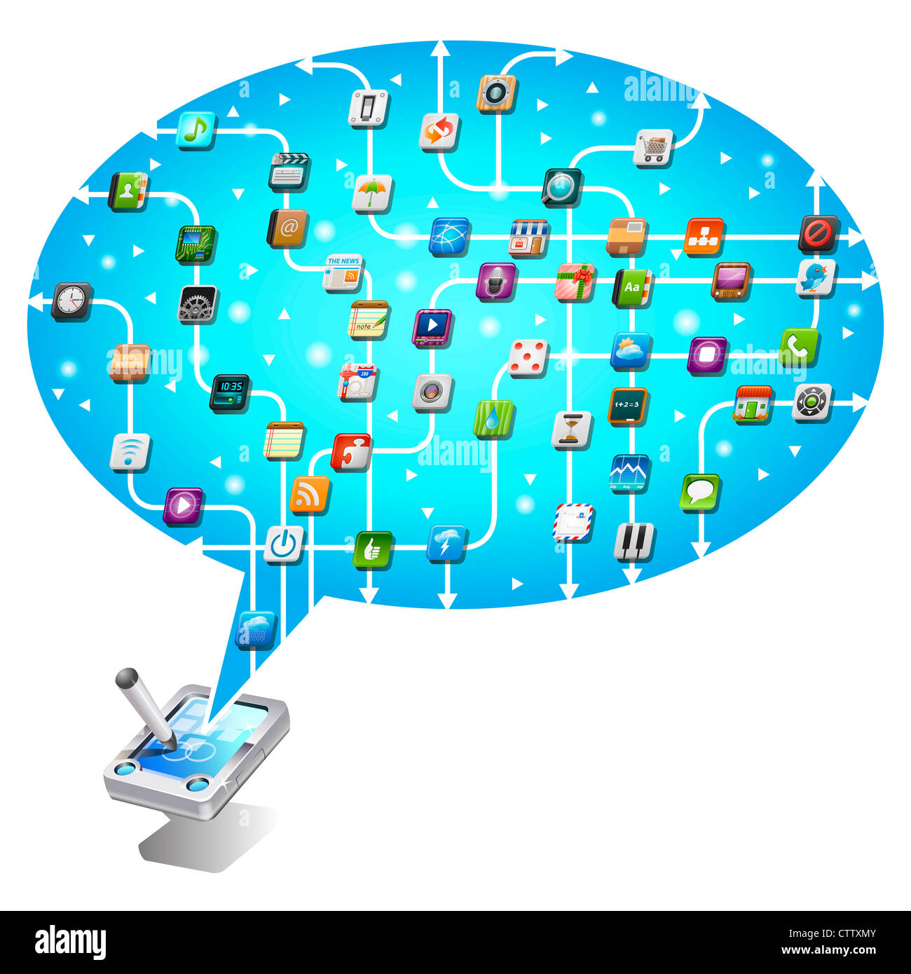 isolated social network communication in the global mobile Stock Photo ...