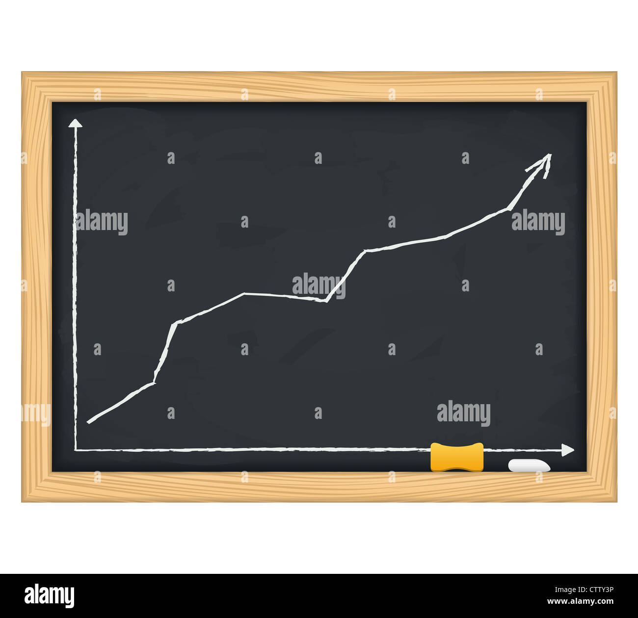 Blackboard with hand drawn growing arrow Stock Photo - Alamy