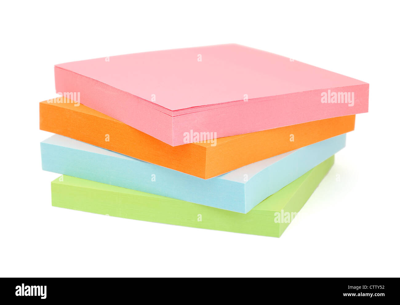 Stack of blank post-it notes isolated on white background Stock Photo ...
