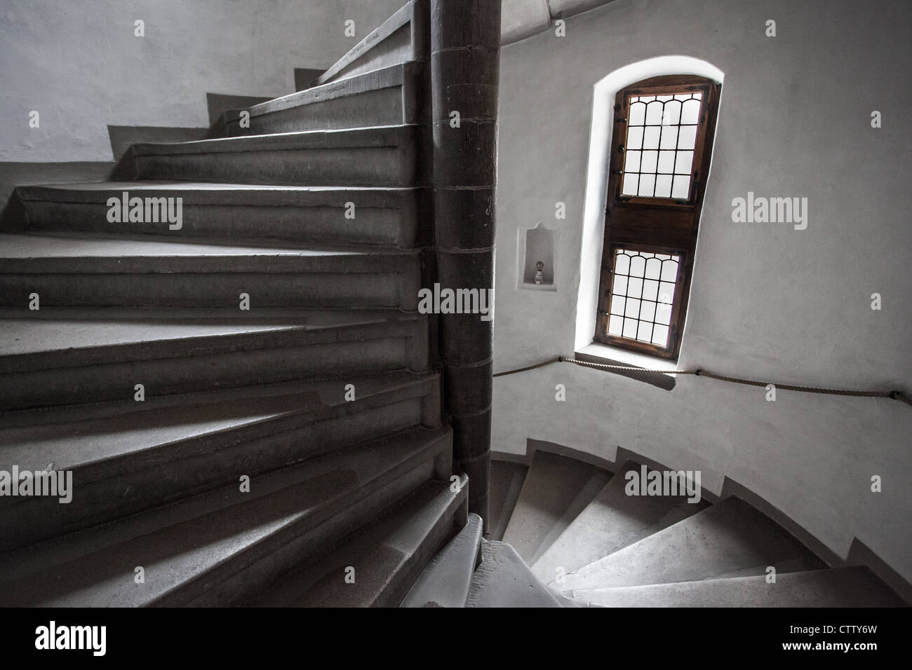 Castle spiral stairs hi-res stock photography and images - Alamy