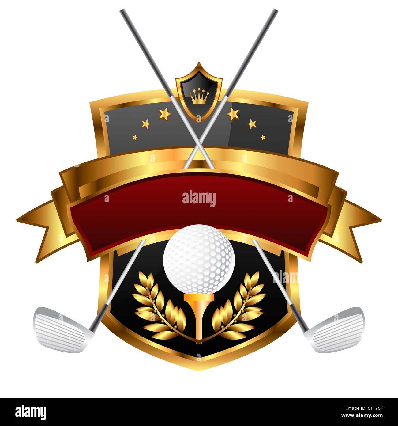 Isolated Emblem of sport champion Golf Stock Photo - Alamy
