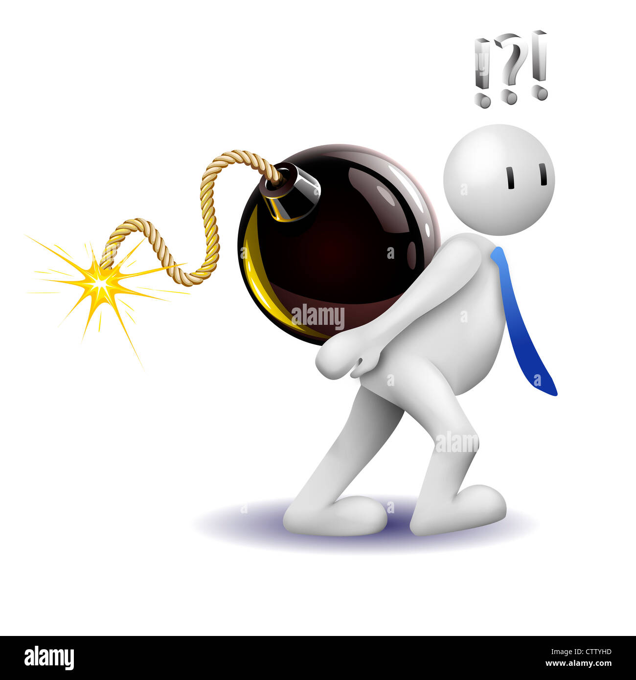 Isolated 3d man carrying bomb Stock Photo - Alamy