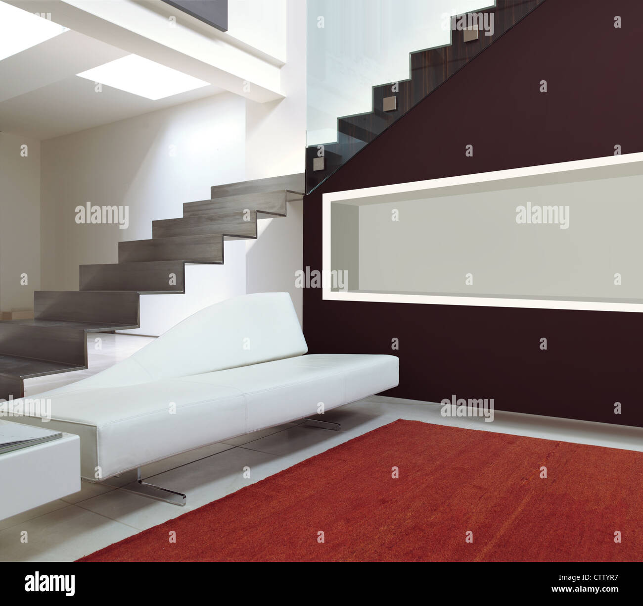 part of living room with modern ladder Stock Photo - Alamy