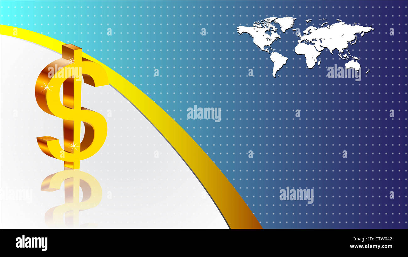 Background with map and dollars signs Stock Photo - Alamy