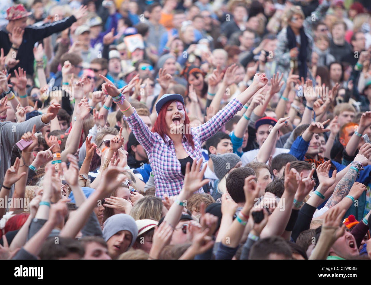 Crowd at a Music Festival Stock Photo - Alamy