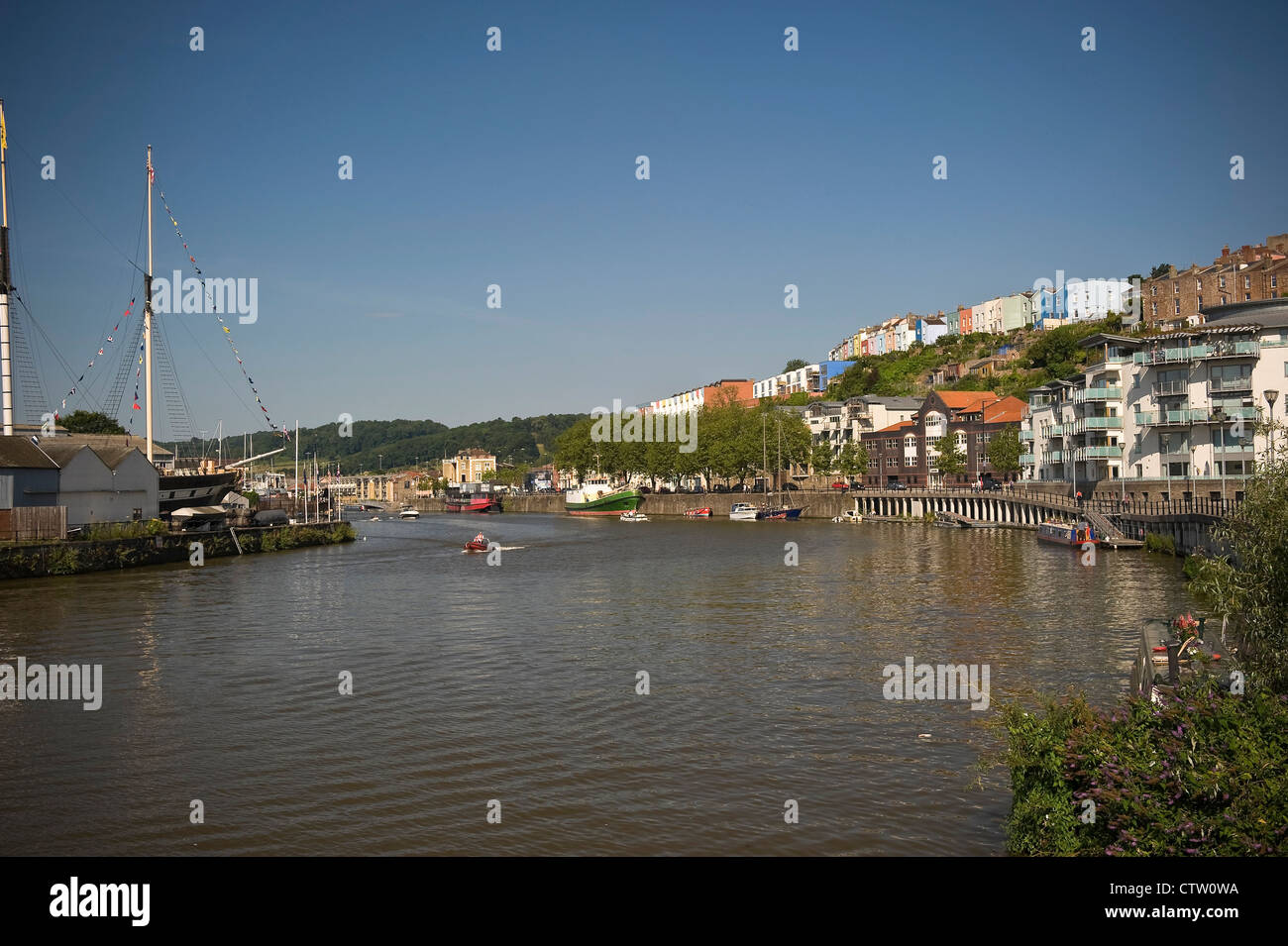 View along Avon Docks, Bristol, Avon, UK Stock Photo - Alamy