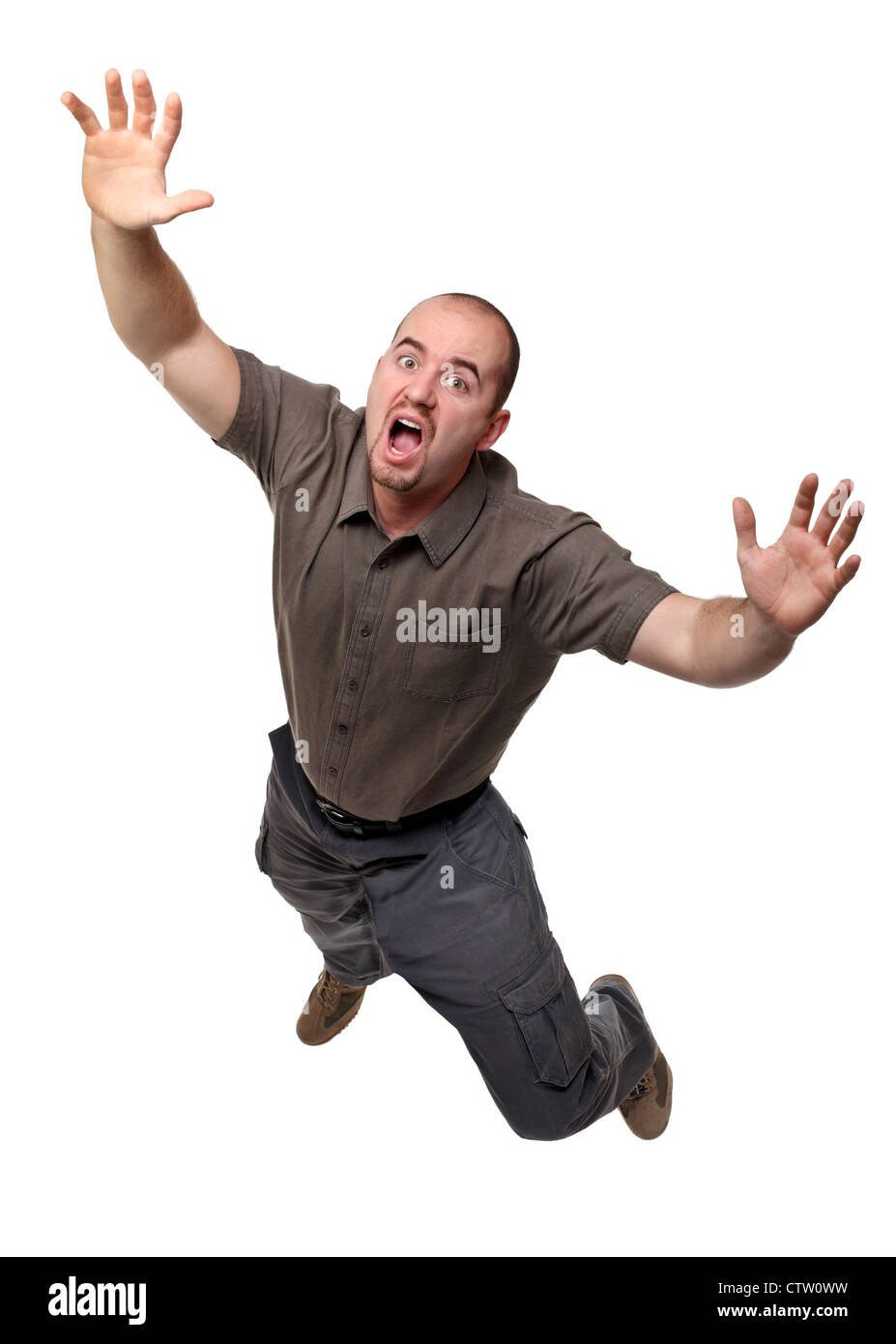 man jump isolated on white background Stock Photo - Alamy