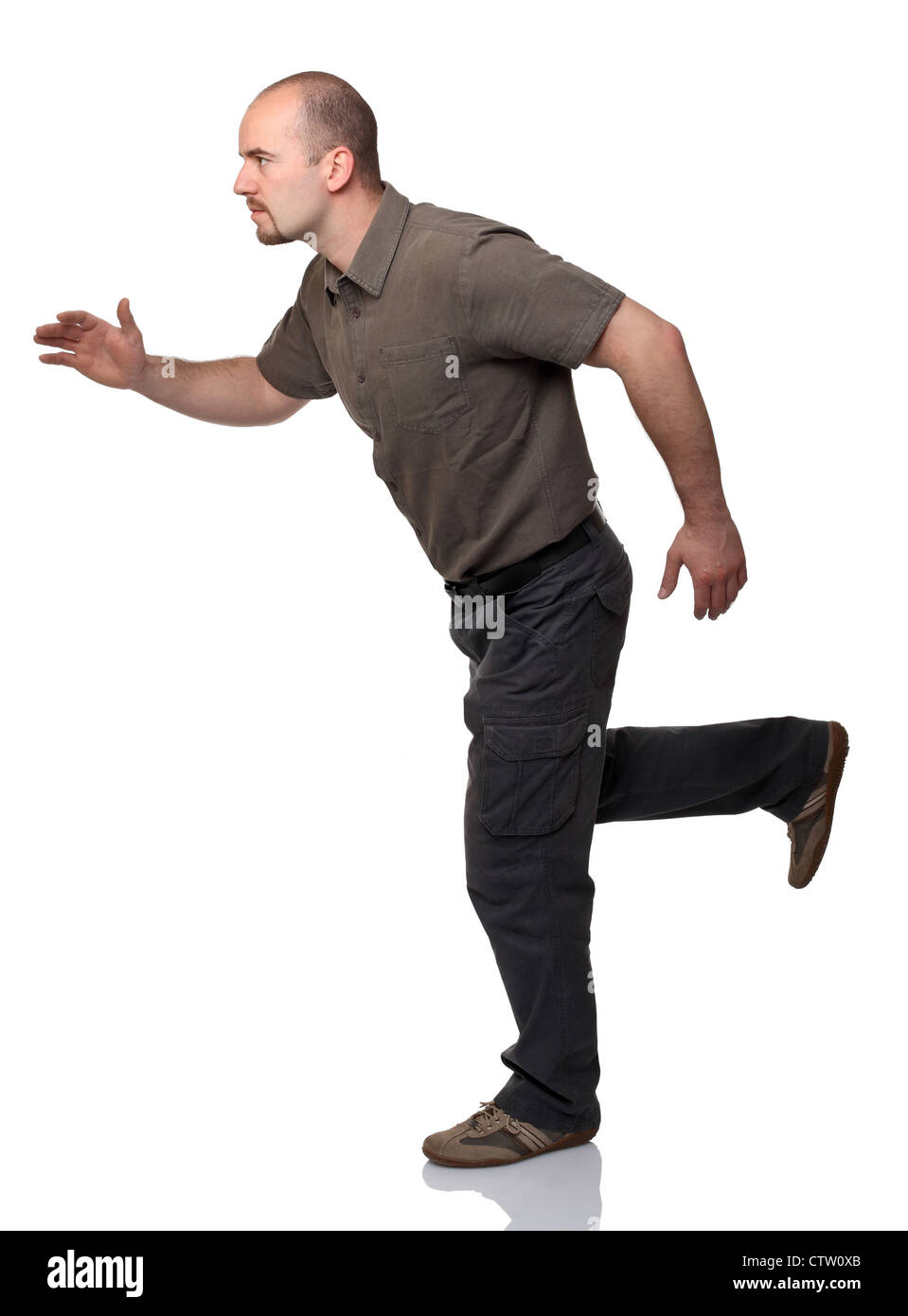 Worker running Cut Out Stock Images & Pictures - Alamy