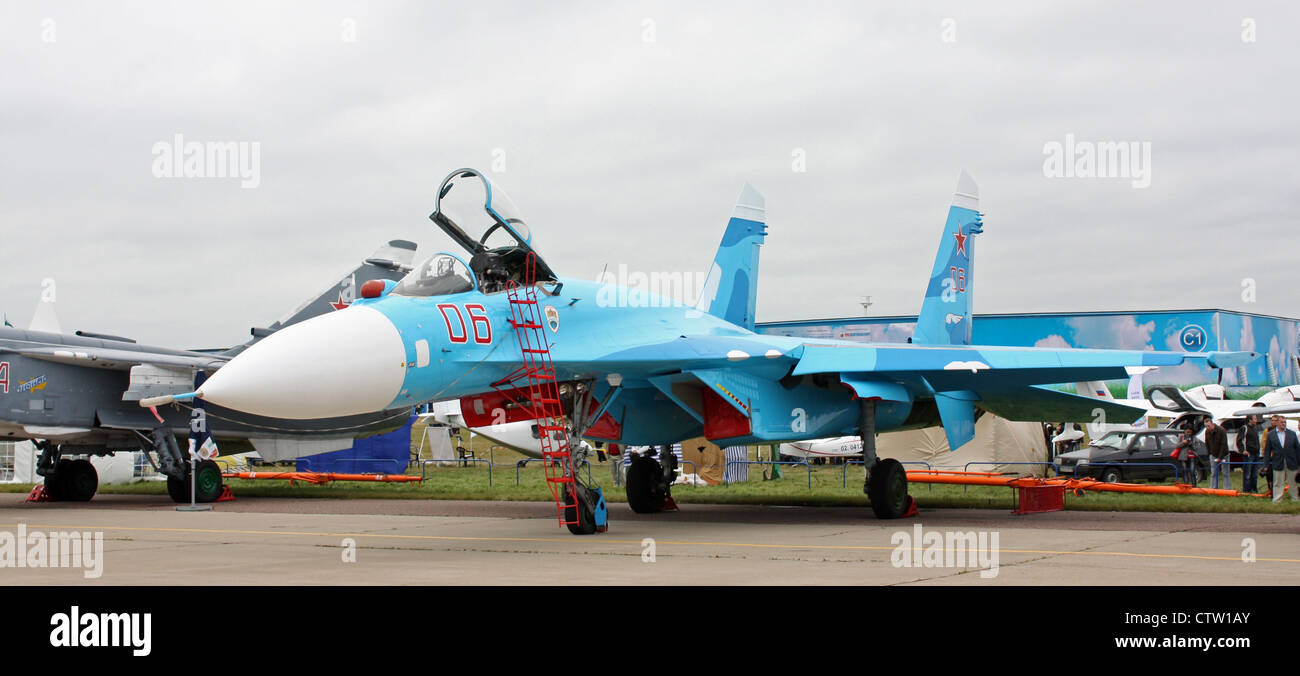 Sukhoi Su-27SM (The international aerospace salon MAKS-2009 Stock Photo ...