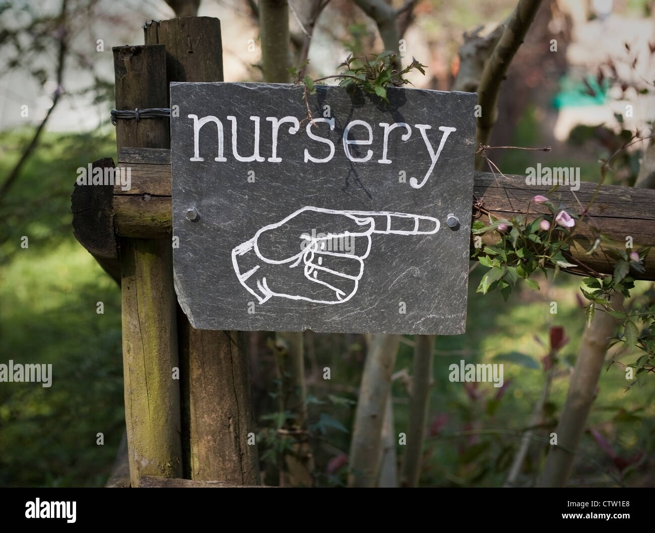 Hand painted natural slate entrance sign, Staverton Bridge Plant ...