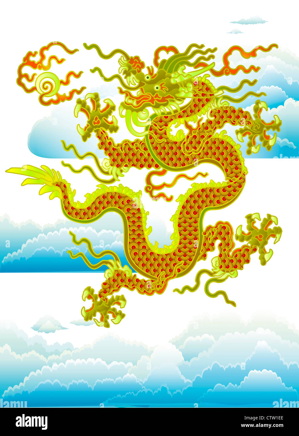 Chinese dragon clouds on white hi-res stock photography and images - Alamy