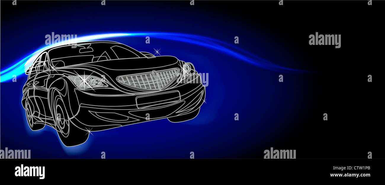 car racing design in black background Stock Photo - Alamy