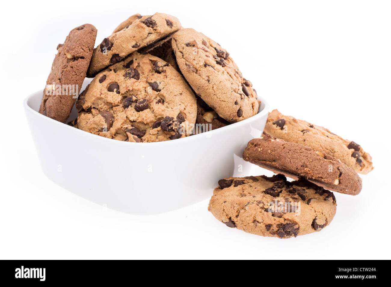 Mixed Cookies in a bowl isolated on white background Stock Photo - Alamy