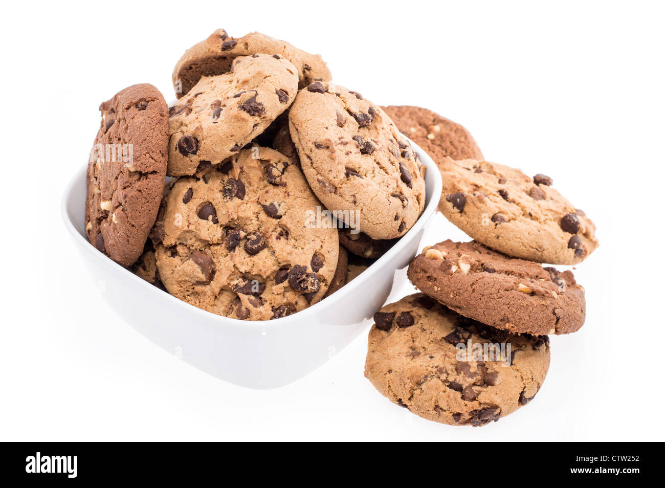 Mixed Cookies in a bowl isolated on white background Stock Photo - Alamy
