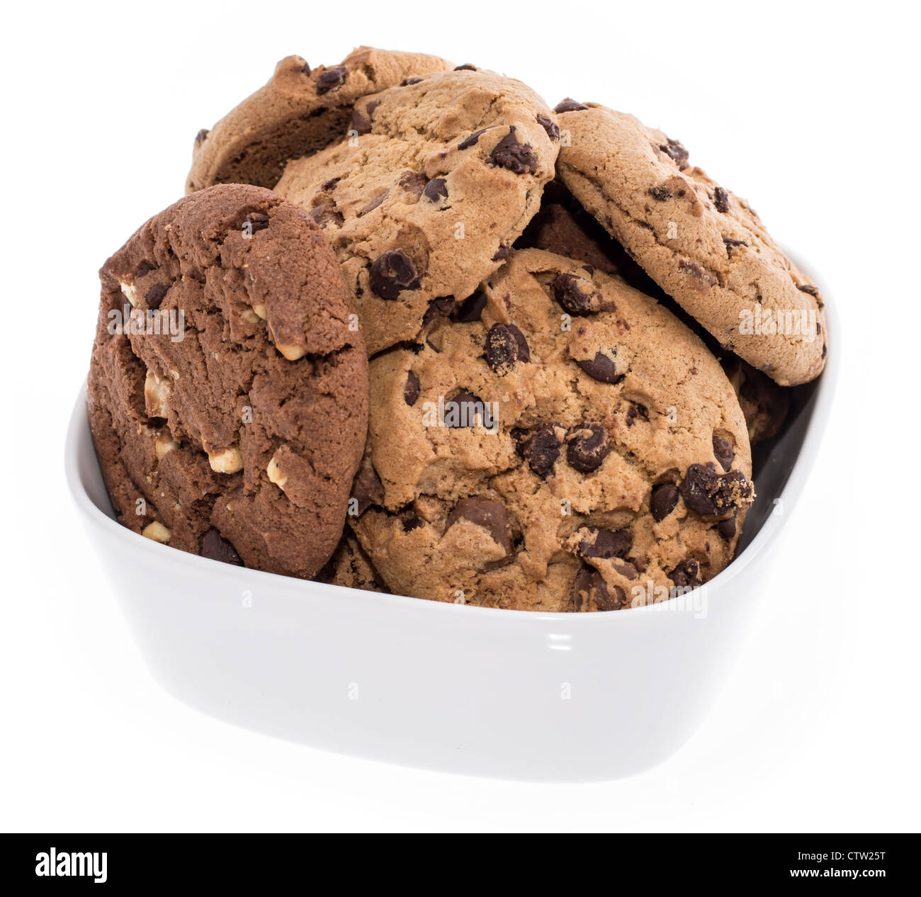 Mixed Cookies in a bowl isolated on white background Stock Photo - Alamy
