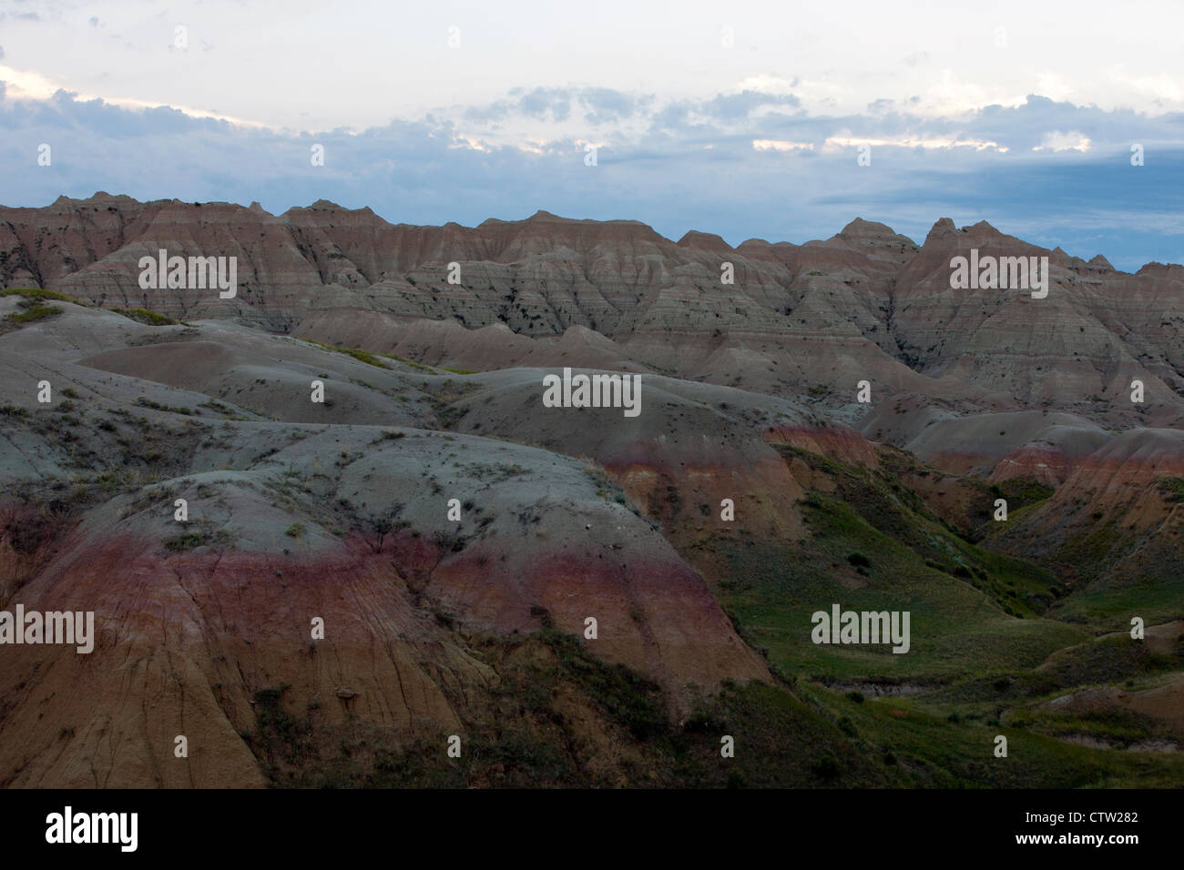 Colorful rock formations, Badlands National Park, South Dakota, United ...