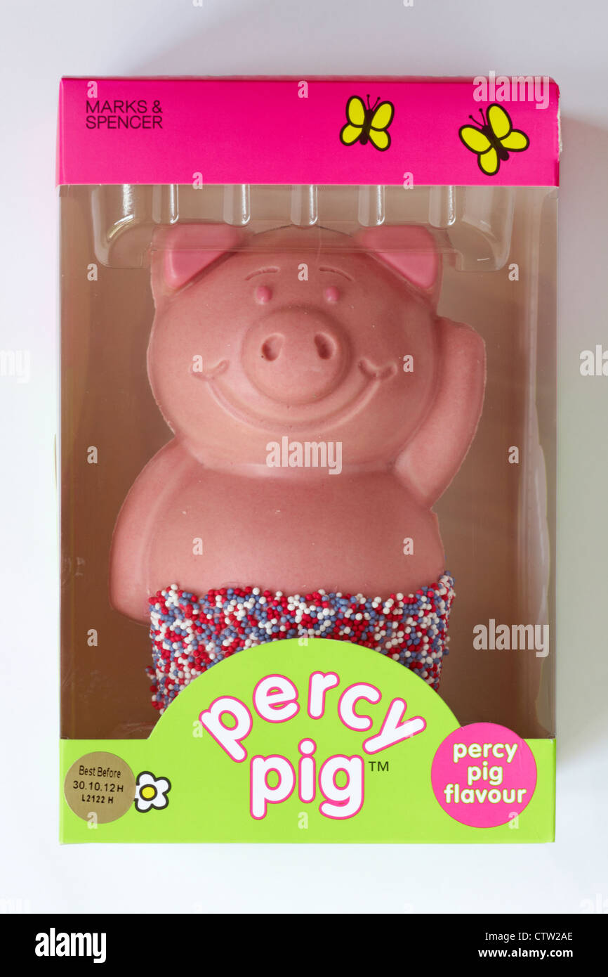 Marks & Spencer Percy Pig chocolate in box isolated on white background ...