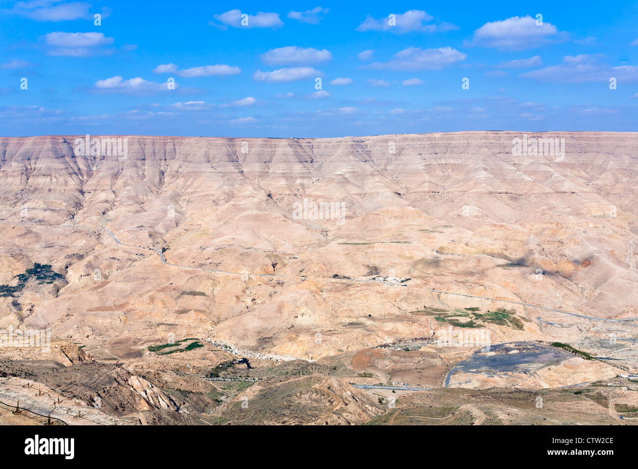 panorama valley of Wadi Al Mujib river and dam, Jordan Stock Photo - Alamy