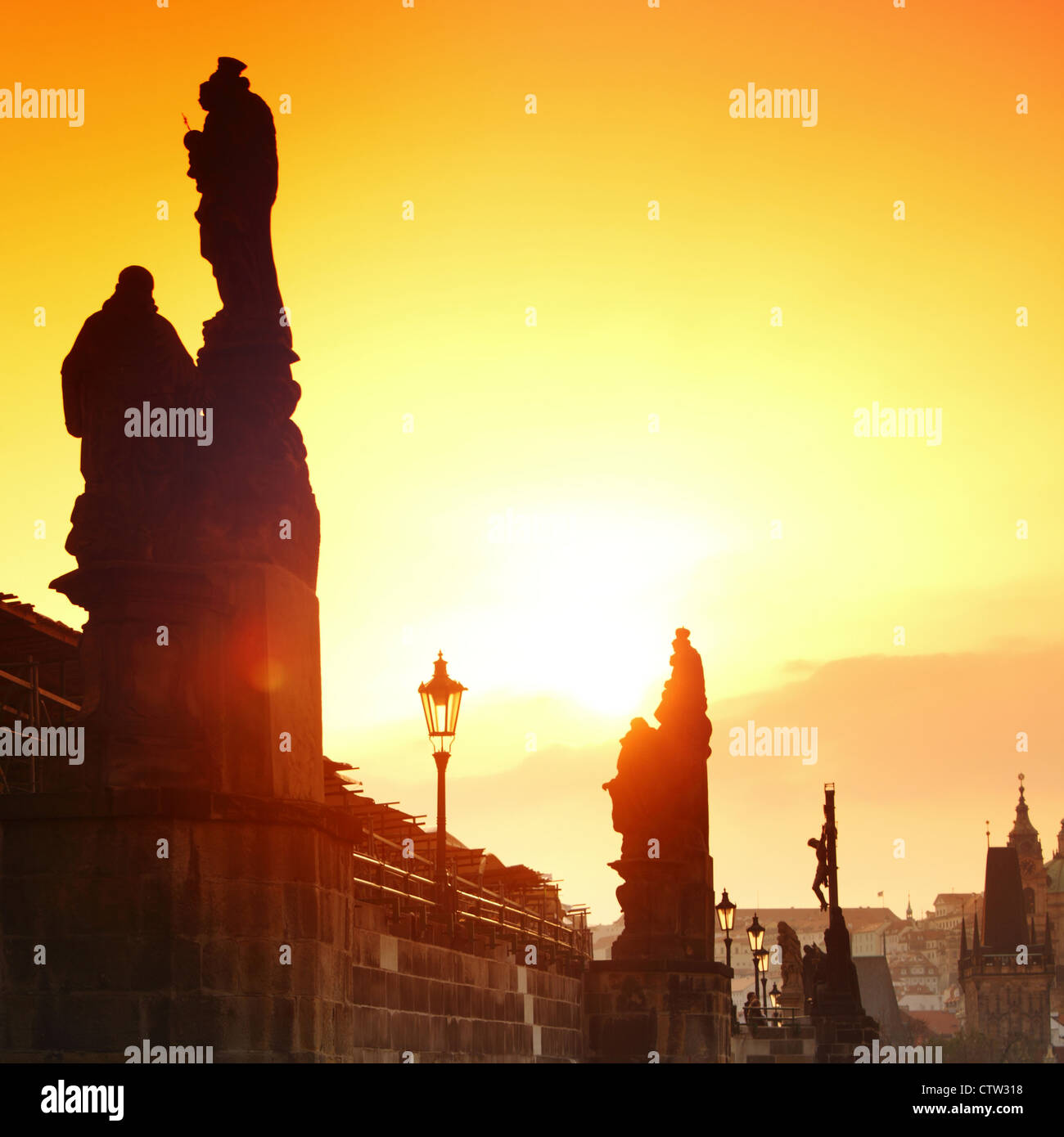 charles bridge Prague at sunset Stock Photo - Alamy