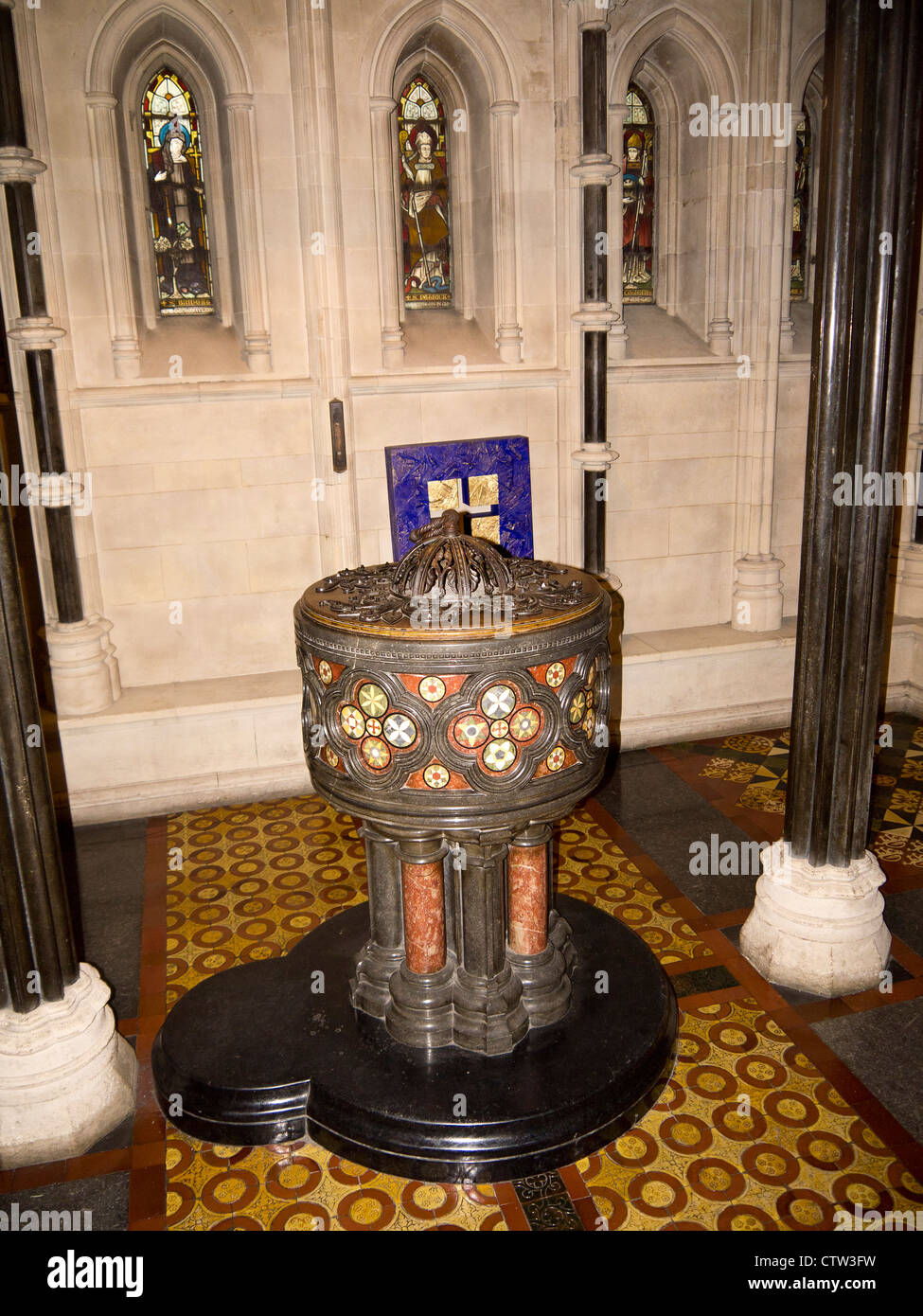 Font of Christ Church Cathedral in Dublin the capital city of Ireland ...
