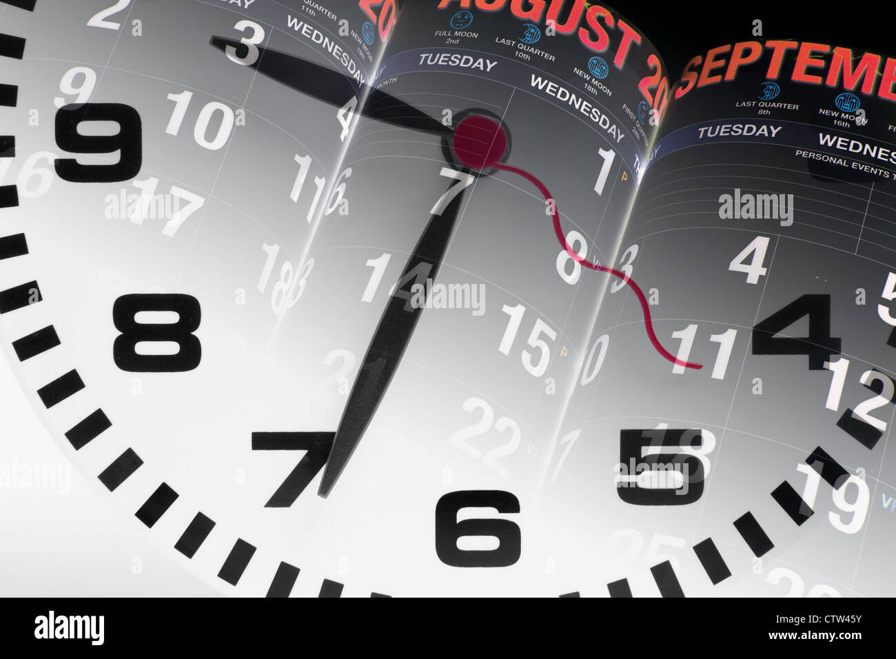 Calendar and Clock Stock Photo - Alamy