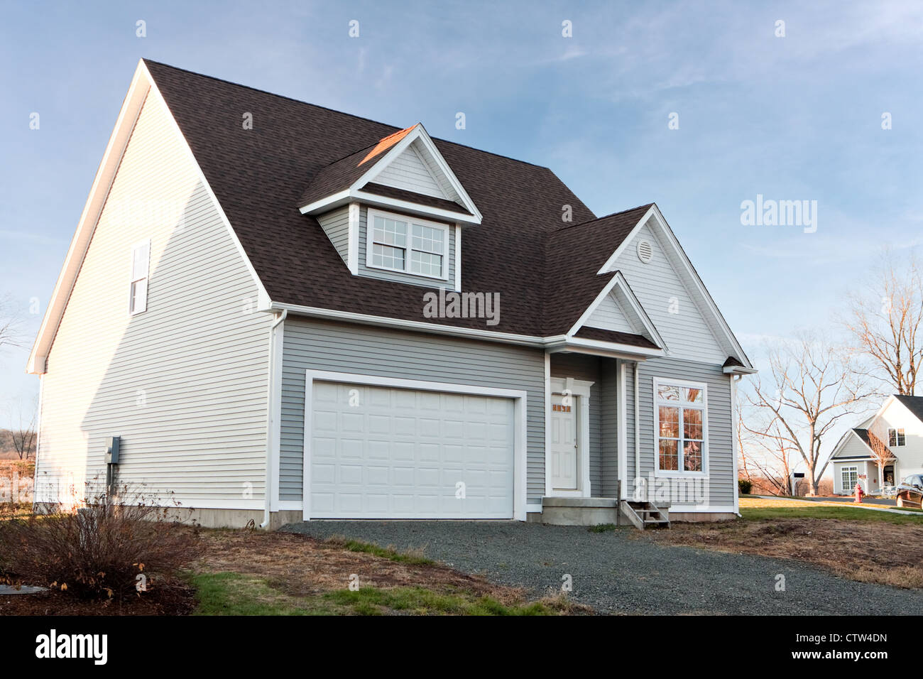 Modern custom built house newly constructed with a two car garage in a ...