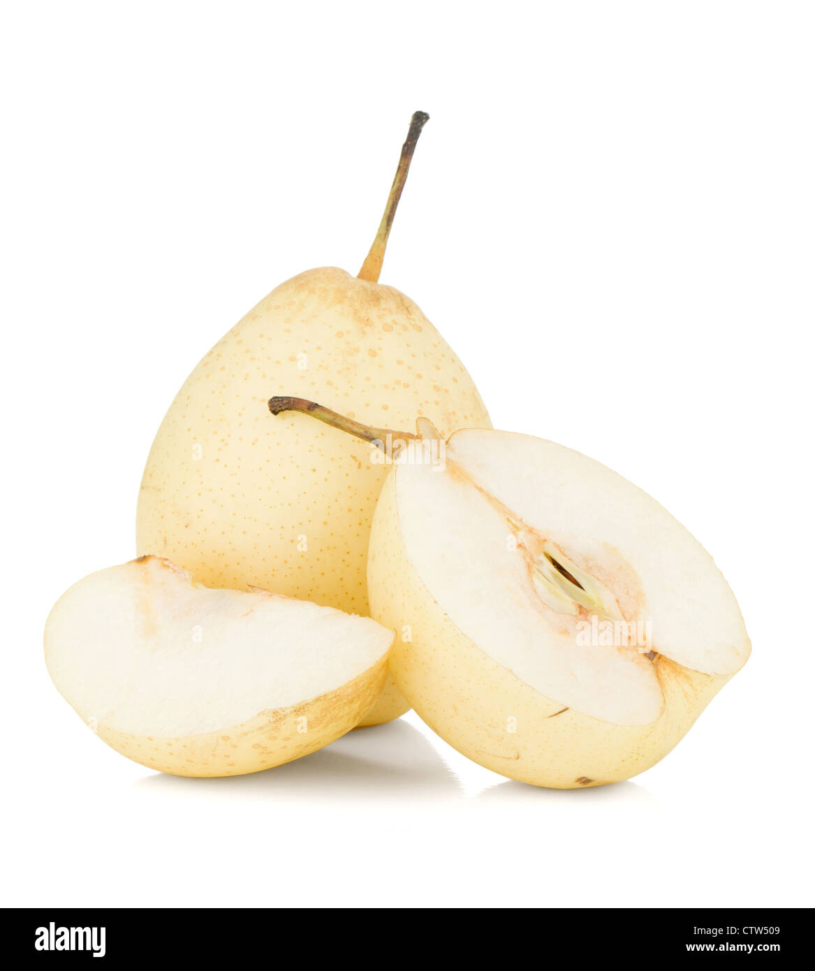 Ripe white pear Isolated on white Stock Photo - Alamy