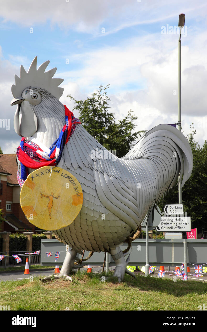 Dorking Cockerel decorated for the London 2012 Olympics, 29th July 2012 ...