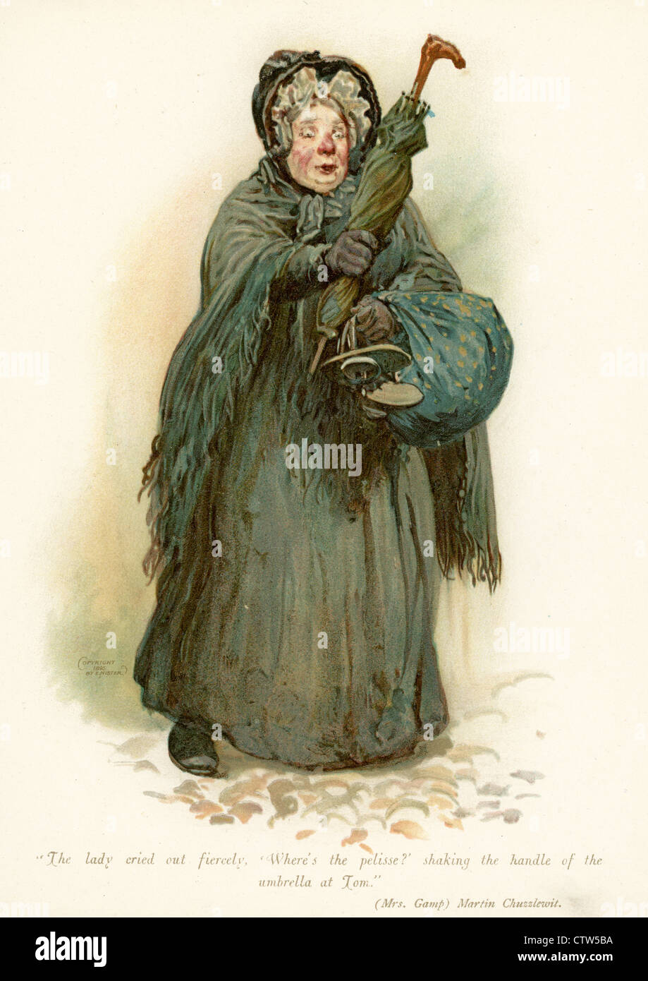 Mrs Gamp from Martin Chuzzlewit by Charles Dickens Stock Photo - Alamy