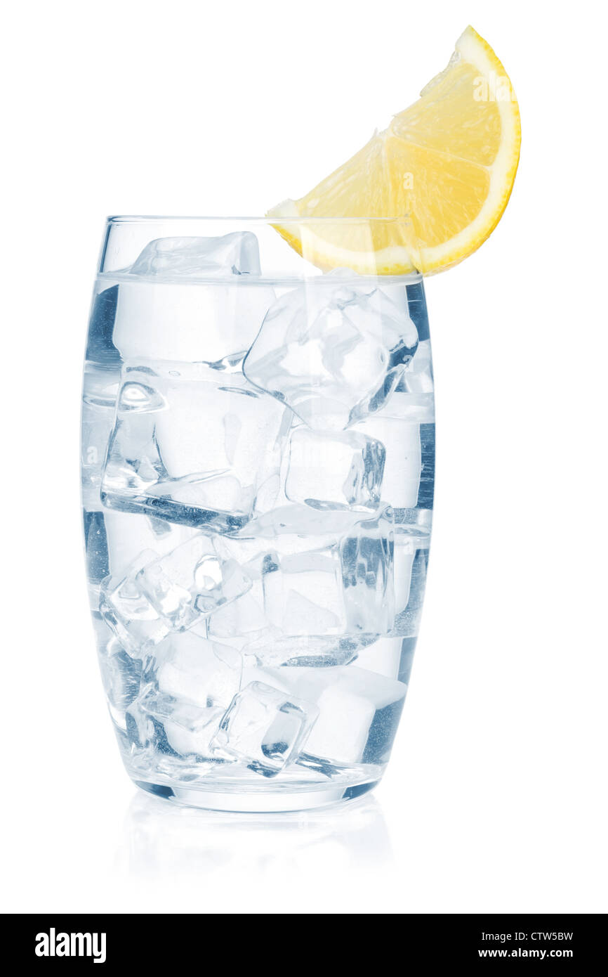 Glass Of Water With Ice And Lemon
