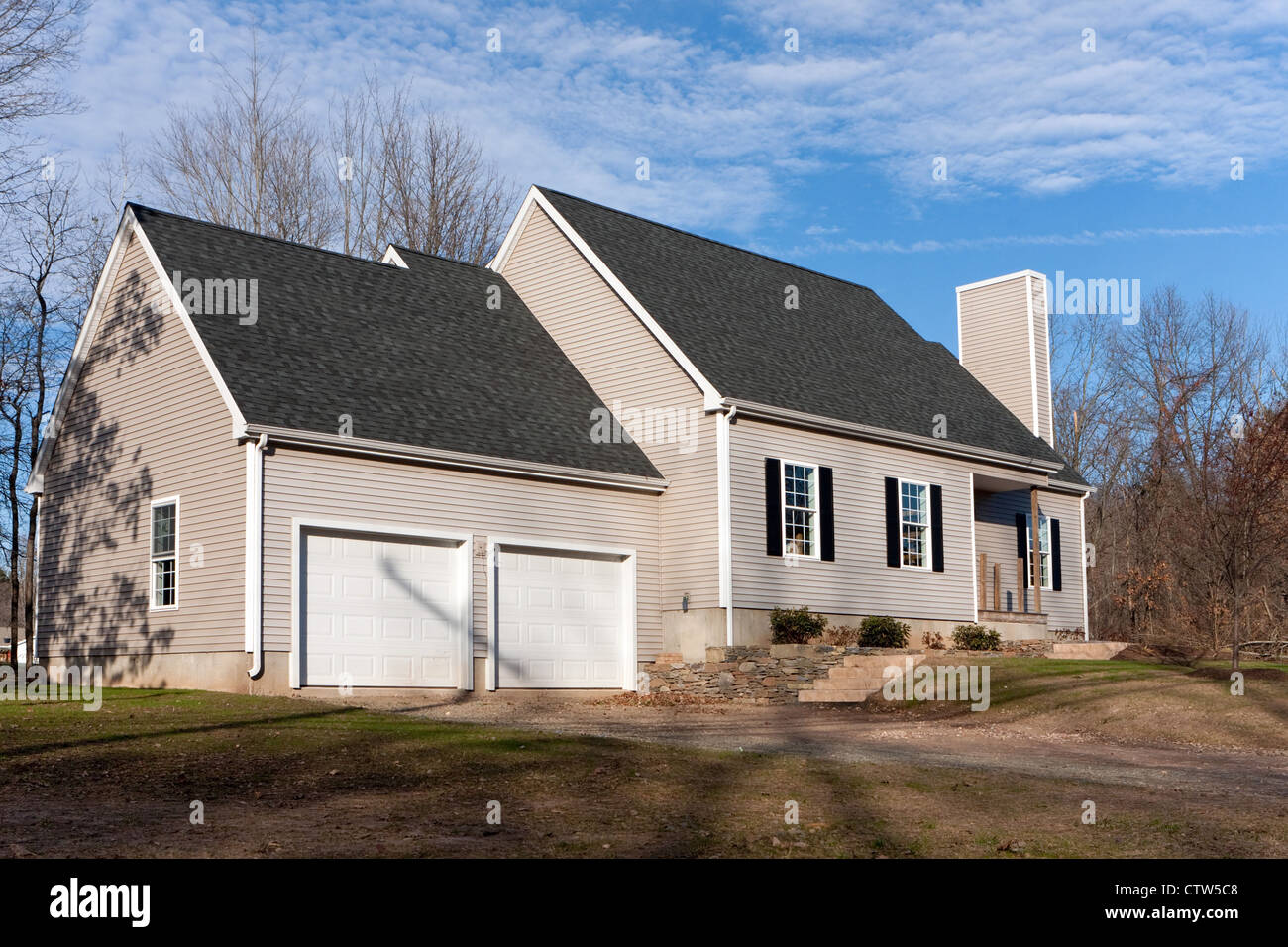 Modern custom built residential home newly constructed with a 2 car ...