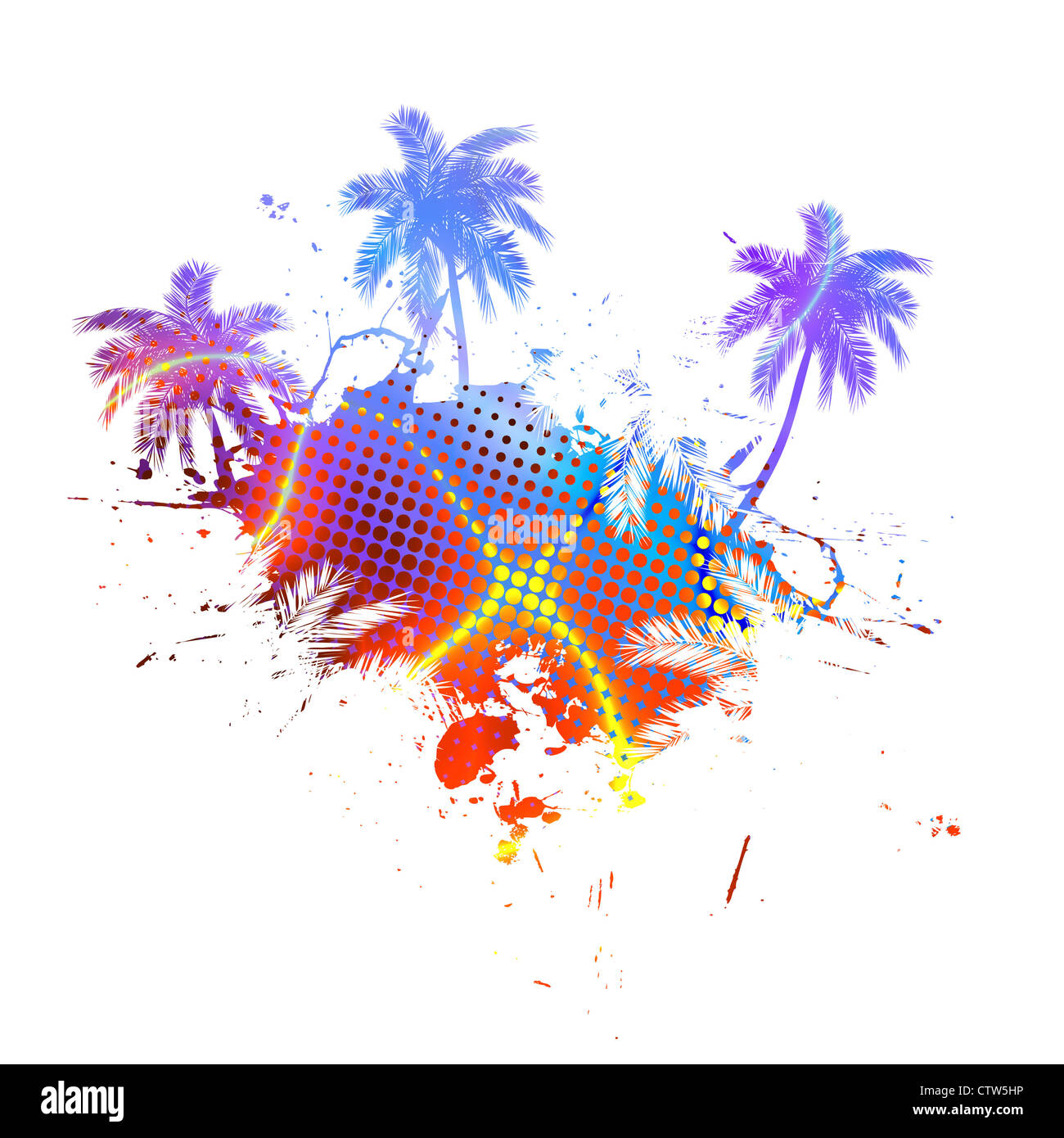 Palm trees white paint hi-res stock photography and images - Alamy
