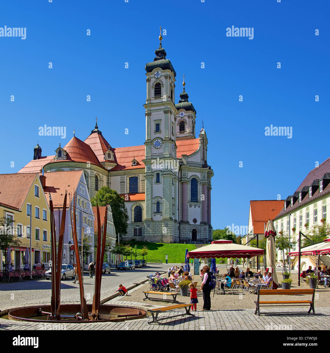 Ottobeuren with benedictine abbey and basilica hi-res stock photography ...