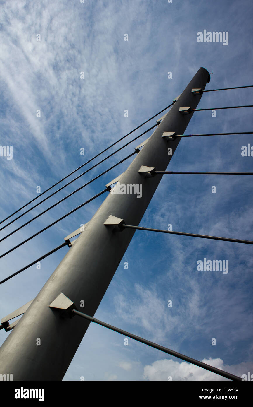 Pedestrian Bridge in London, this shows the main structural mast ...