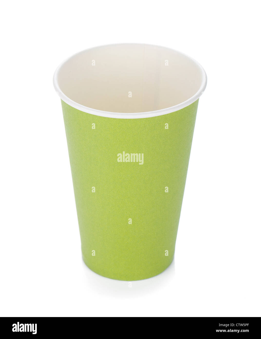 Green paper coffee cup. Isolated on white background Stock Photo - Alamy