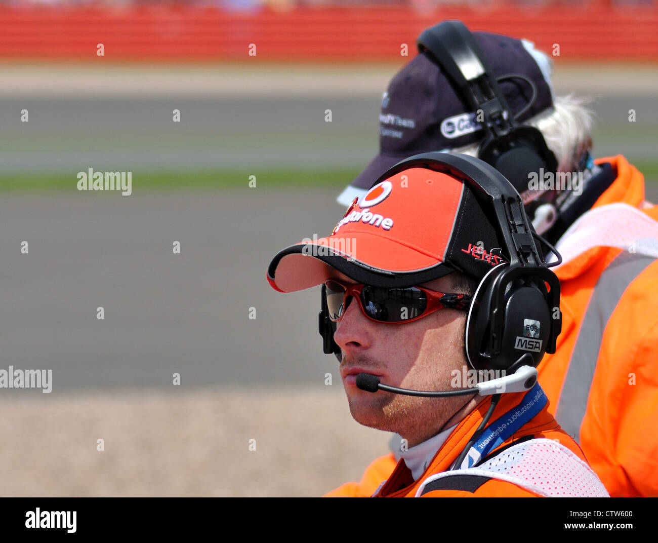 Hard-working marshalls at the British F1 Grand Prix, Silverstone, 2012 ...