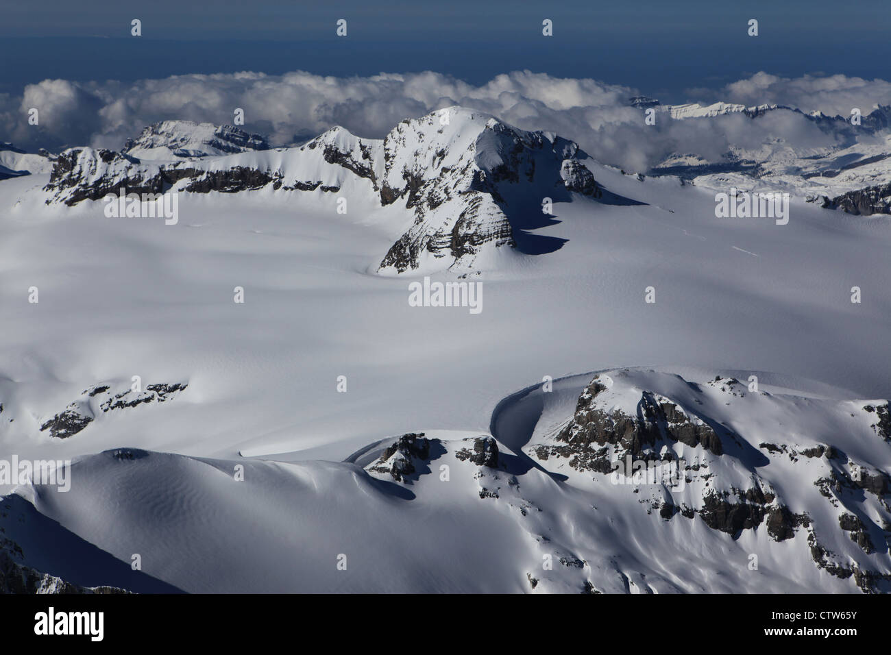 View onto Clariden Firn from a helicopter! Stock Photo - Alamy